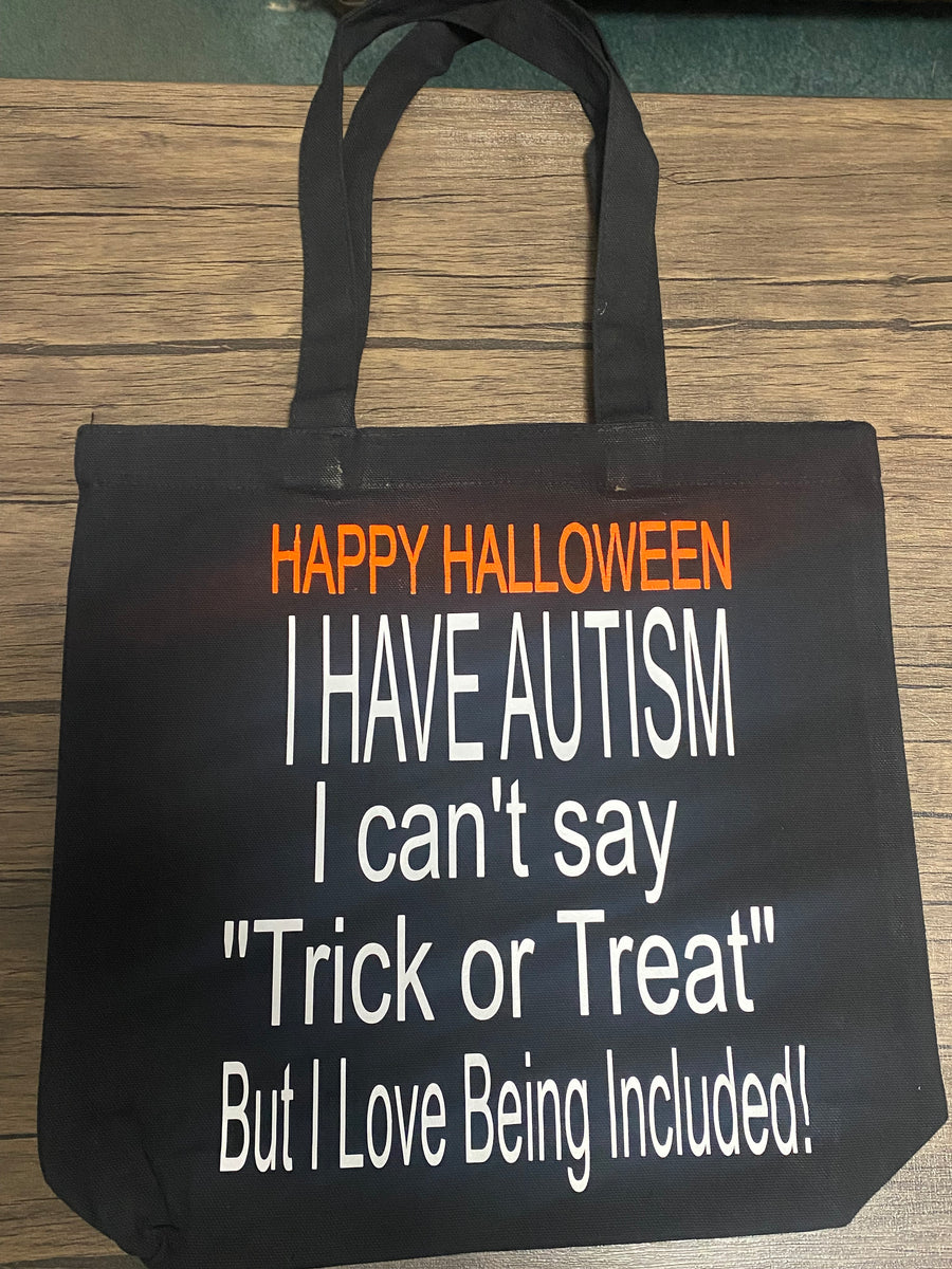 Pullover Pal Autism Awareness Trick or Treat Autistic Halloween Bag.