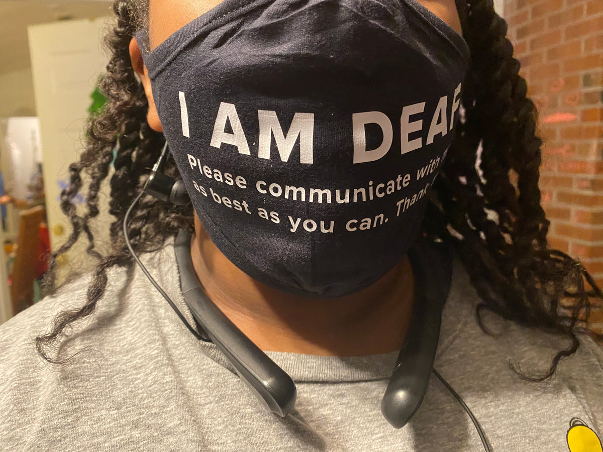 I am Deaf Face Mask (Cloth Face Mask Adult Size) – Pullover Pal