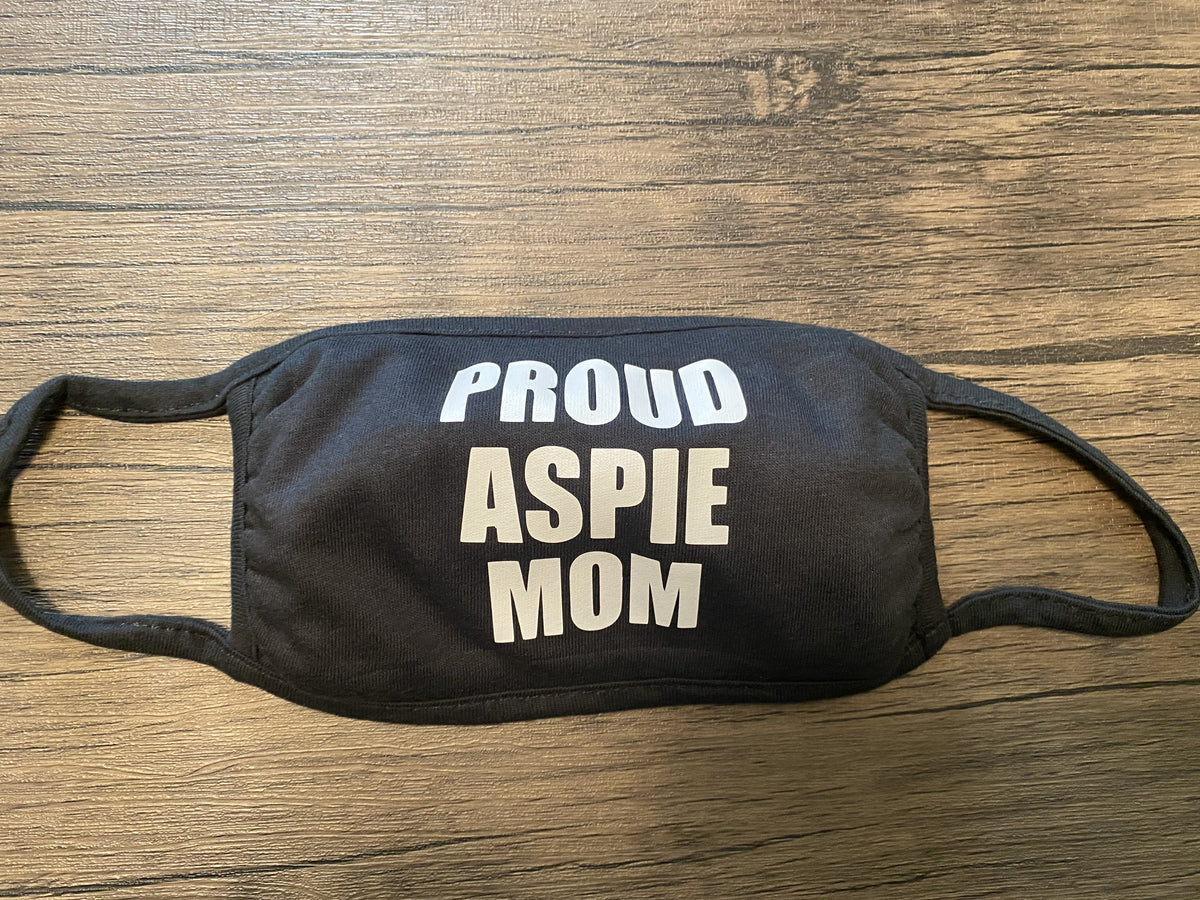 Black Cloth Face Mask (Proud Aspie Mom) – Pullover Pal